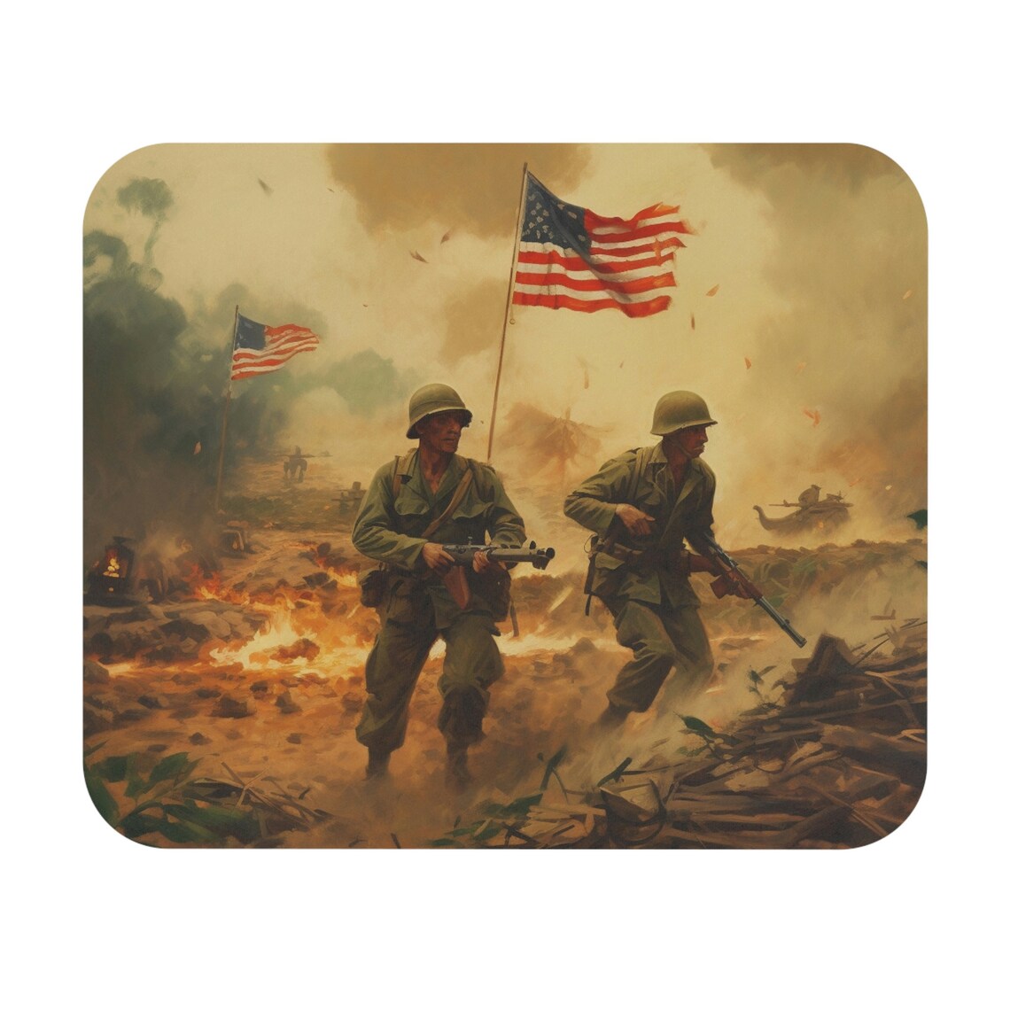Vietnam War Battlefield Design Mouse Pad, 9"x8" Rectangular, Epic ...