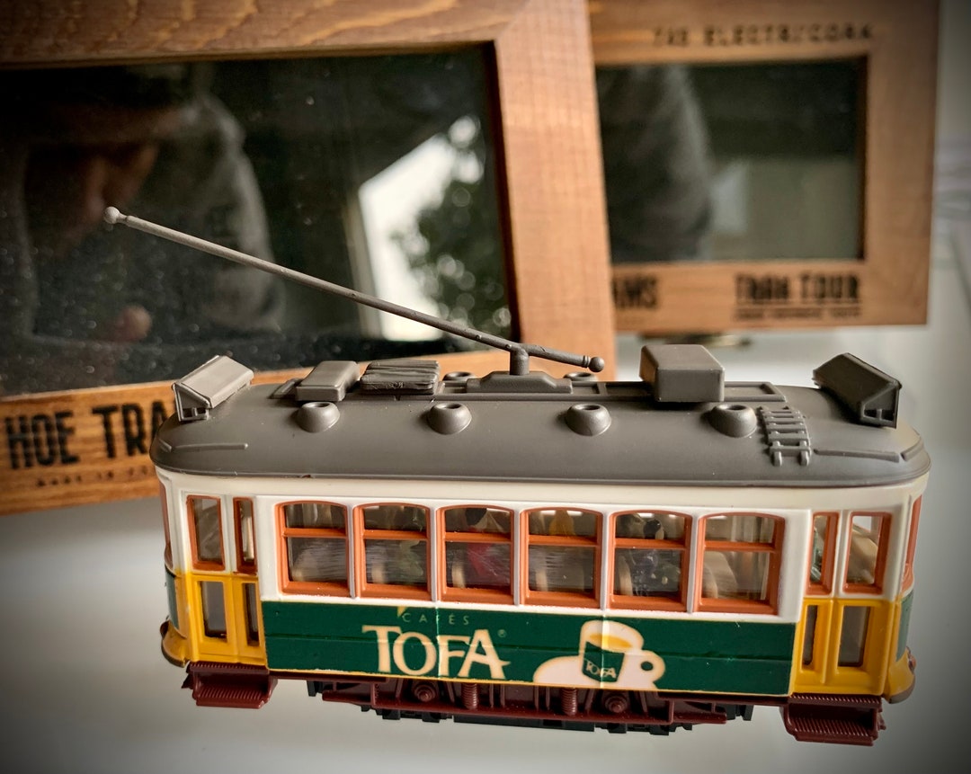 Lisbon Motorized Tram Hoe With Vintage Tofa Coffee Advertising, Light ...
