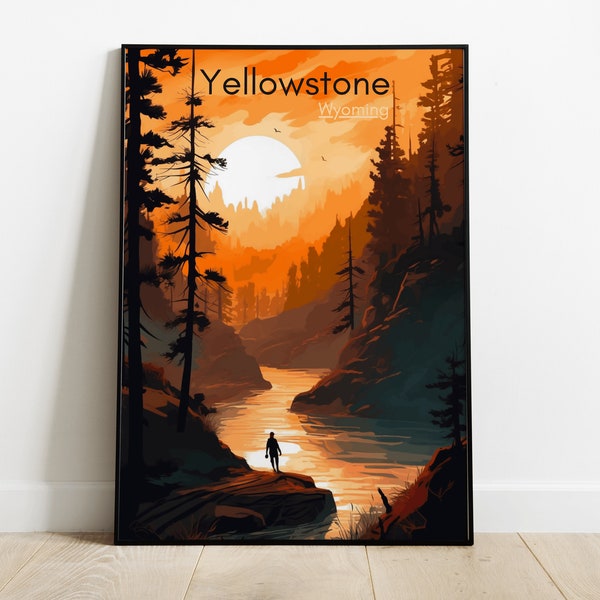 Yellowstone National Park Poster Framed - Etsy