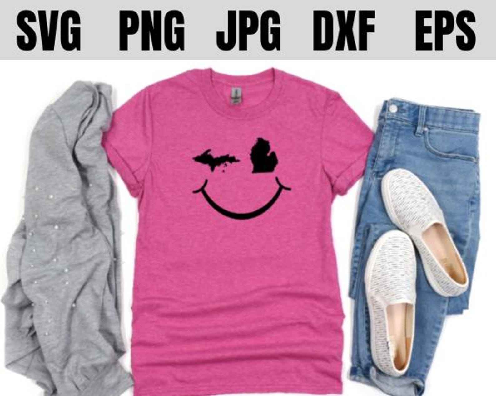 Michigan Smiley Face SVG | Winking Face | Pure MI | Michigan Love ...