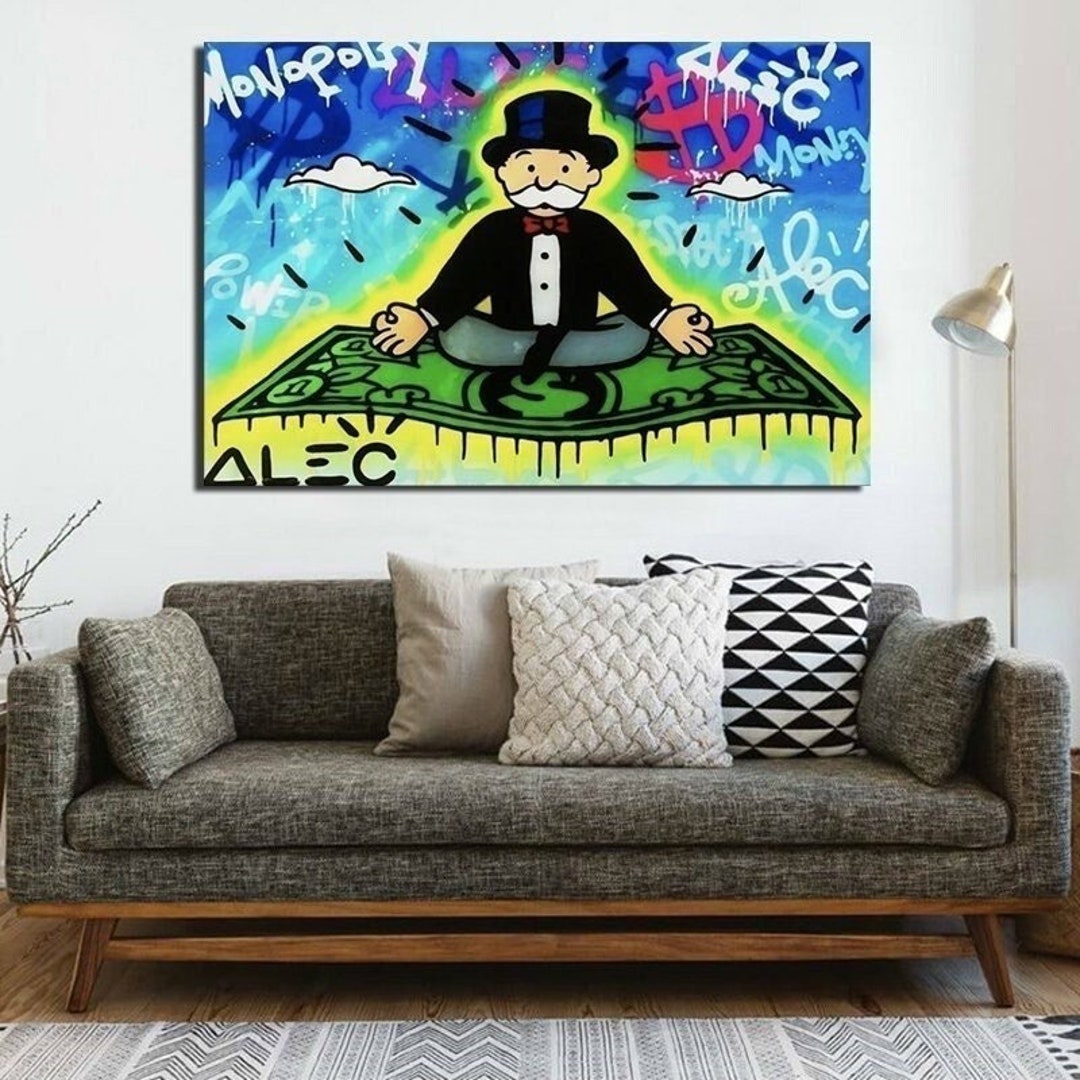 Monopoly Boss Leinwand Wandkunst Rug Geld - Etsy.de