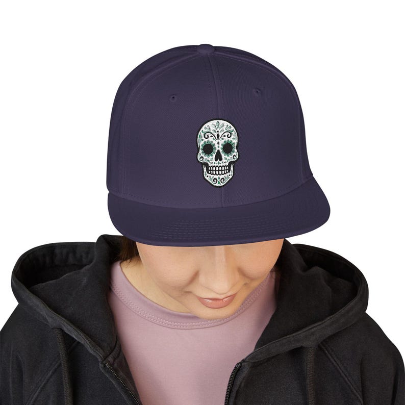 Embroidered Snapback Cap for Dia De Los Muertes and Halloween, the Dead ...