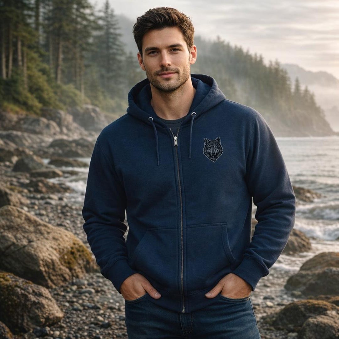 Pacific Northwest Wolf Hoodie | Zipper Hoodie - Etsy