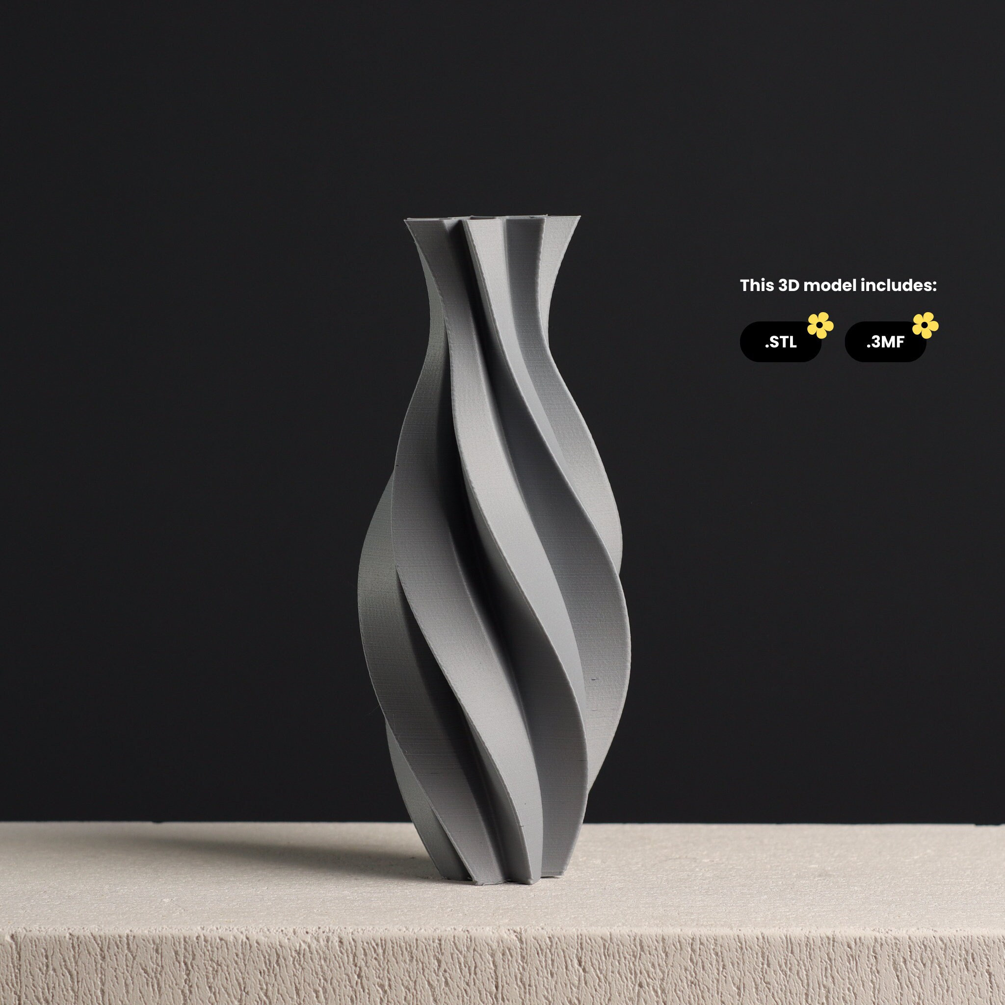 Spiral Vase STL File, 3D Print Model for Vase Mode 3D Printing - Etsy