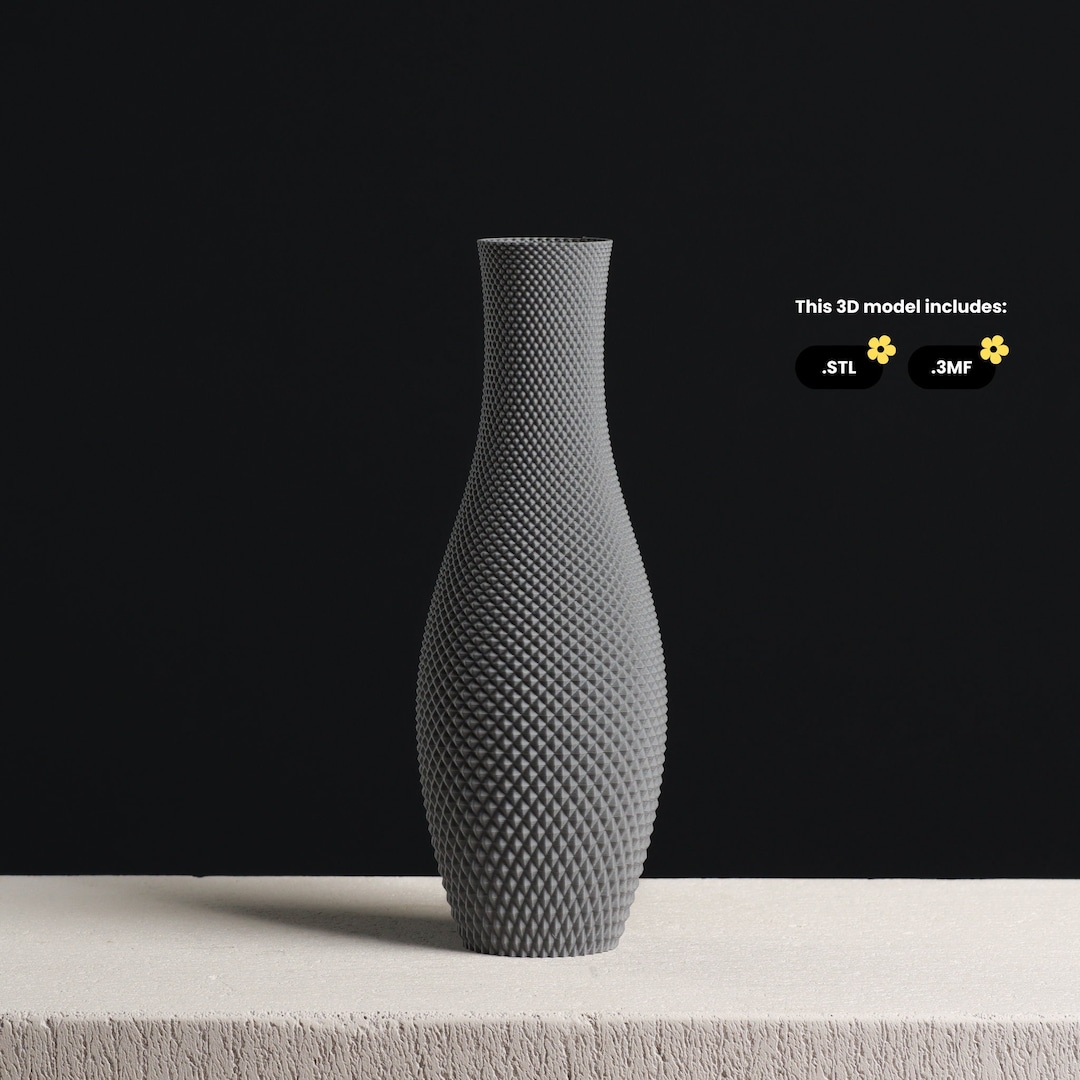 Bouquet Flower Vase STL File, 3D Print File for Vase Mode 3D Printing ...
