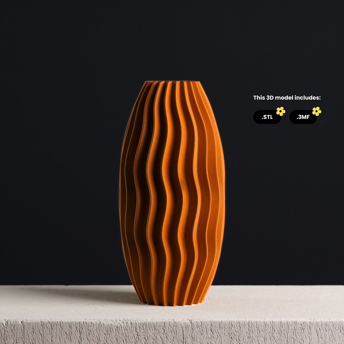 Wavy Cylinder Flower Vase STL File, 3D Model for 3D Printing - Etsy