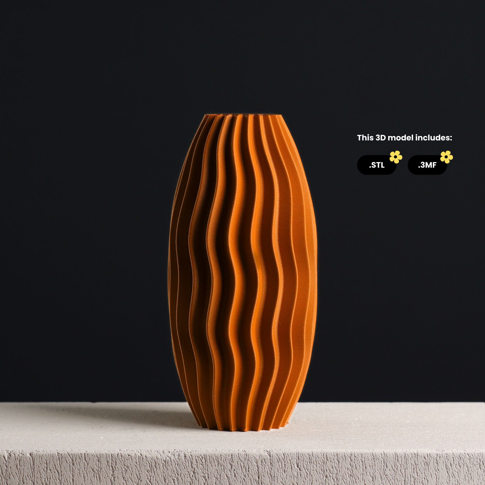 Wavy Cylinder Flower Vase STL File, 3D Model for 3D Printing - Etsy