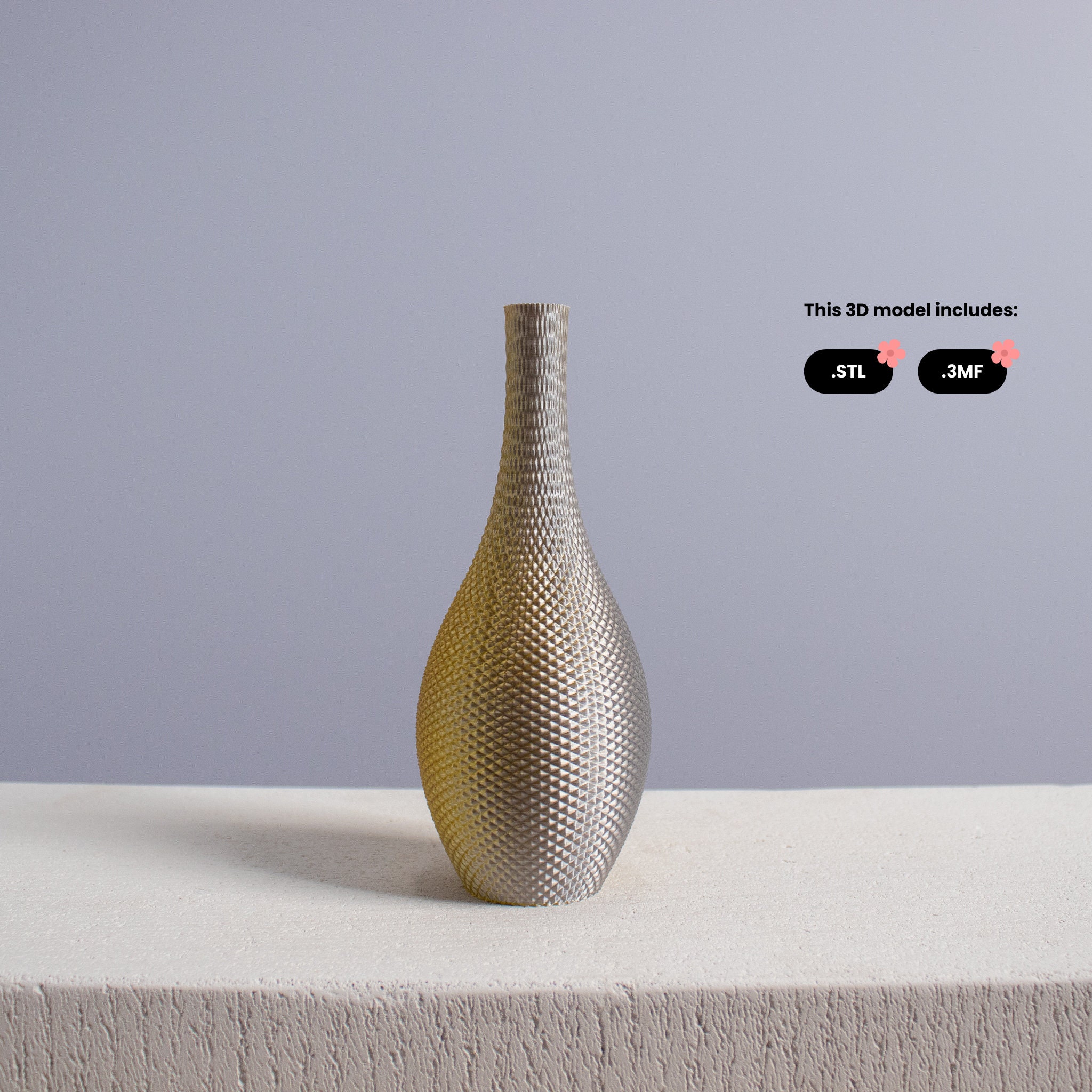 Table Flower Vase STL File, 3D Printer Model for Vase Mode 3D Printing ...