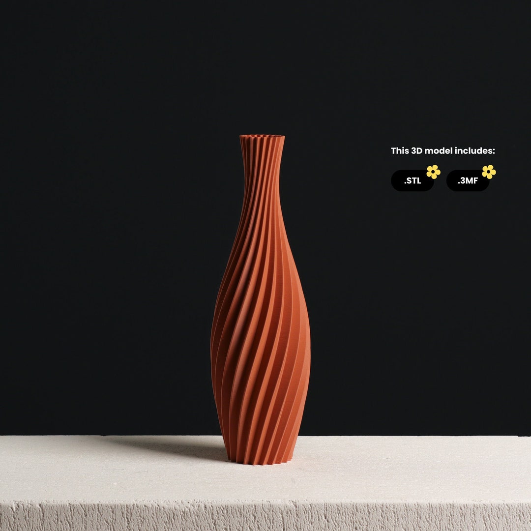 Sleek Spiral Vase STL File, 3D Print Model for Vase Mode 3D Printing - Etsy