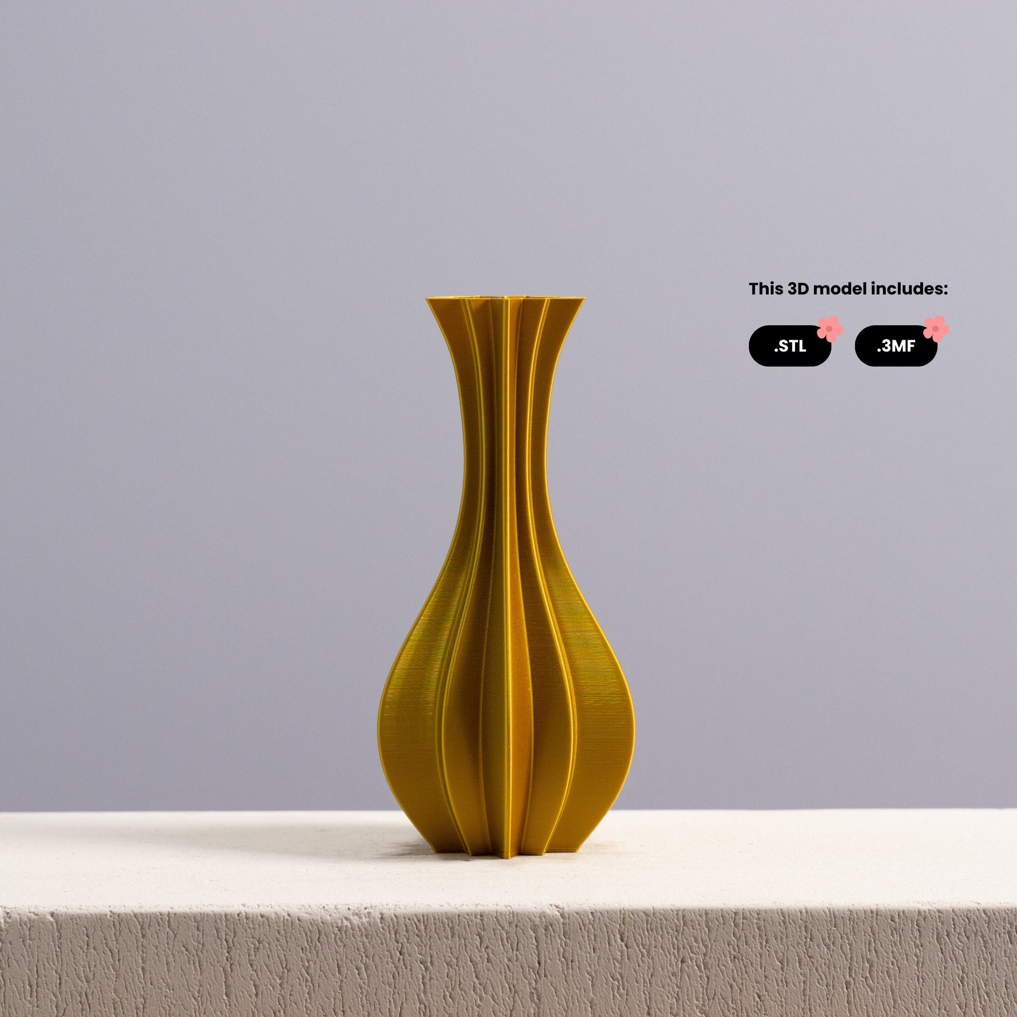 Modern Vase STL File for 3D Printer, 3D Model Spiral Vase Mode - Etsy