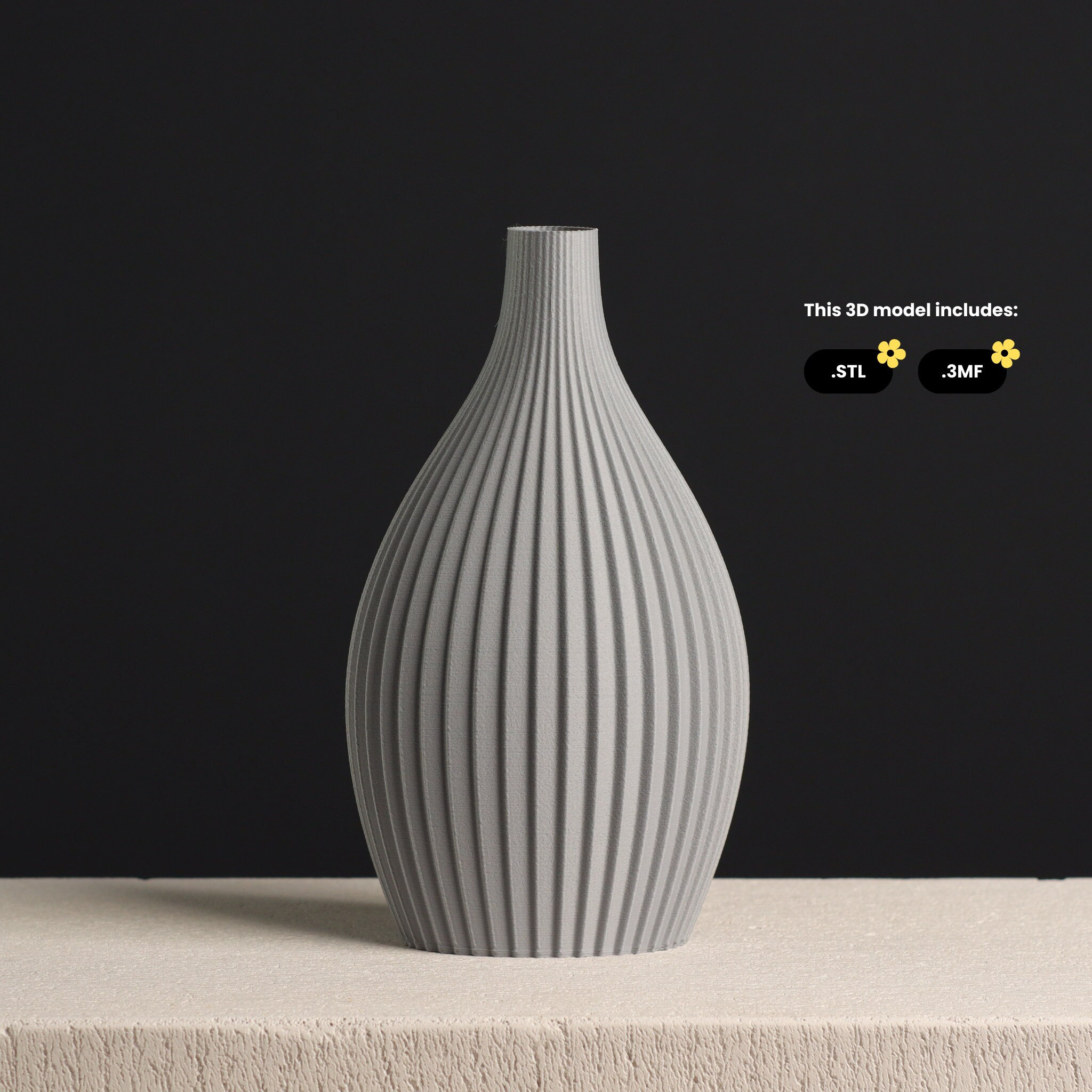 Striped Oval Vase STL File, 3D Print Model for Vase Mode 3D Printing - Etsy