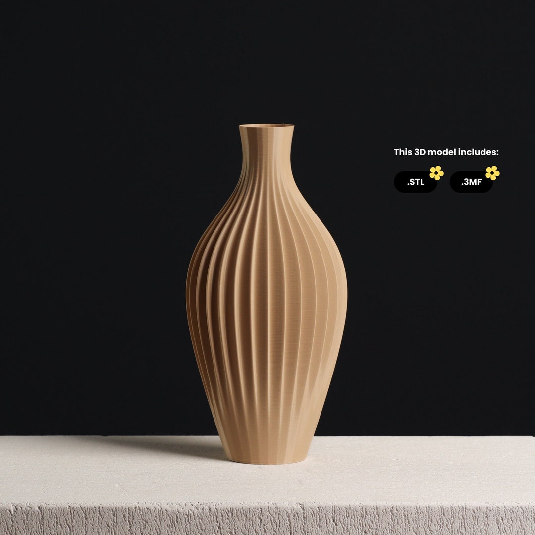 Bottle Vase With Texture STL File, 3D Model for 3D Printing in Vase ...