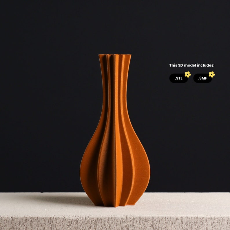 Modern Vase STL File for 3D Printer, 3D Model Spiral Vase Mode - Etsy