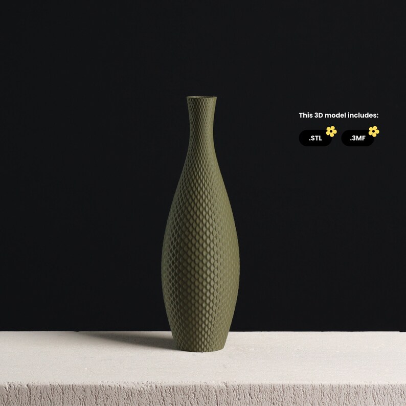 Vase With Scales Texture STL File, 3D Print Model for Vase Mode - Etsy