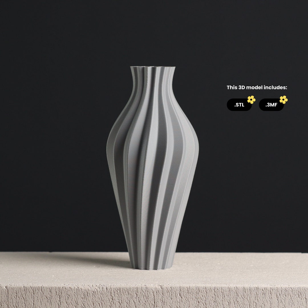 Sleek Bulb Vase STL File for 3D Printer, 3D Model Spiral Vase Mode - Etsy