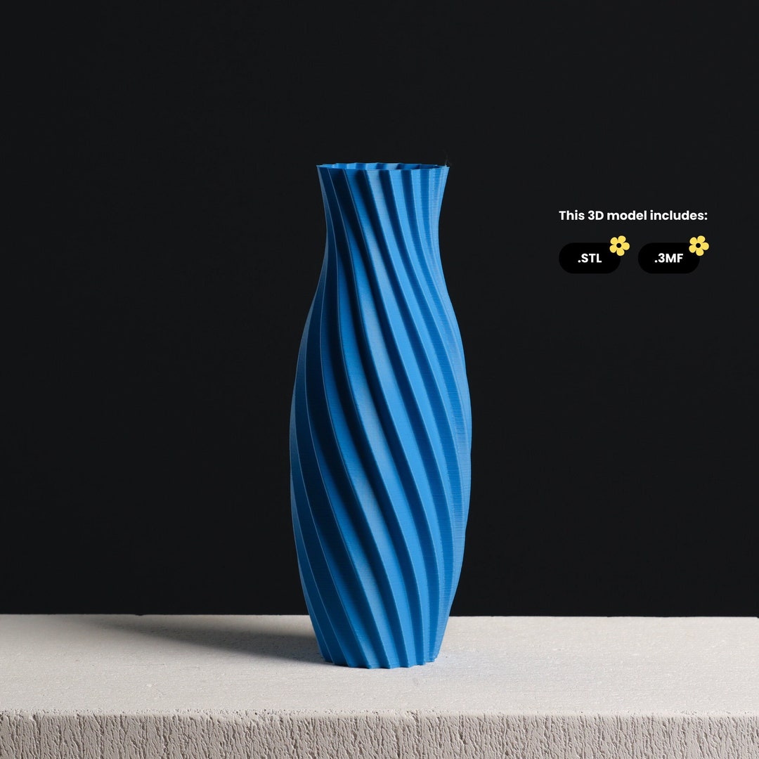 Spiral Swirl Vase STL File, 3D Model for Vase Mode 3D Printing - Etsy