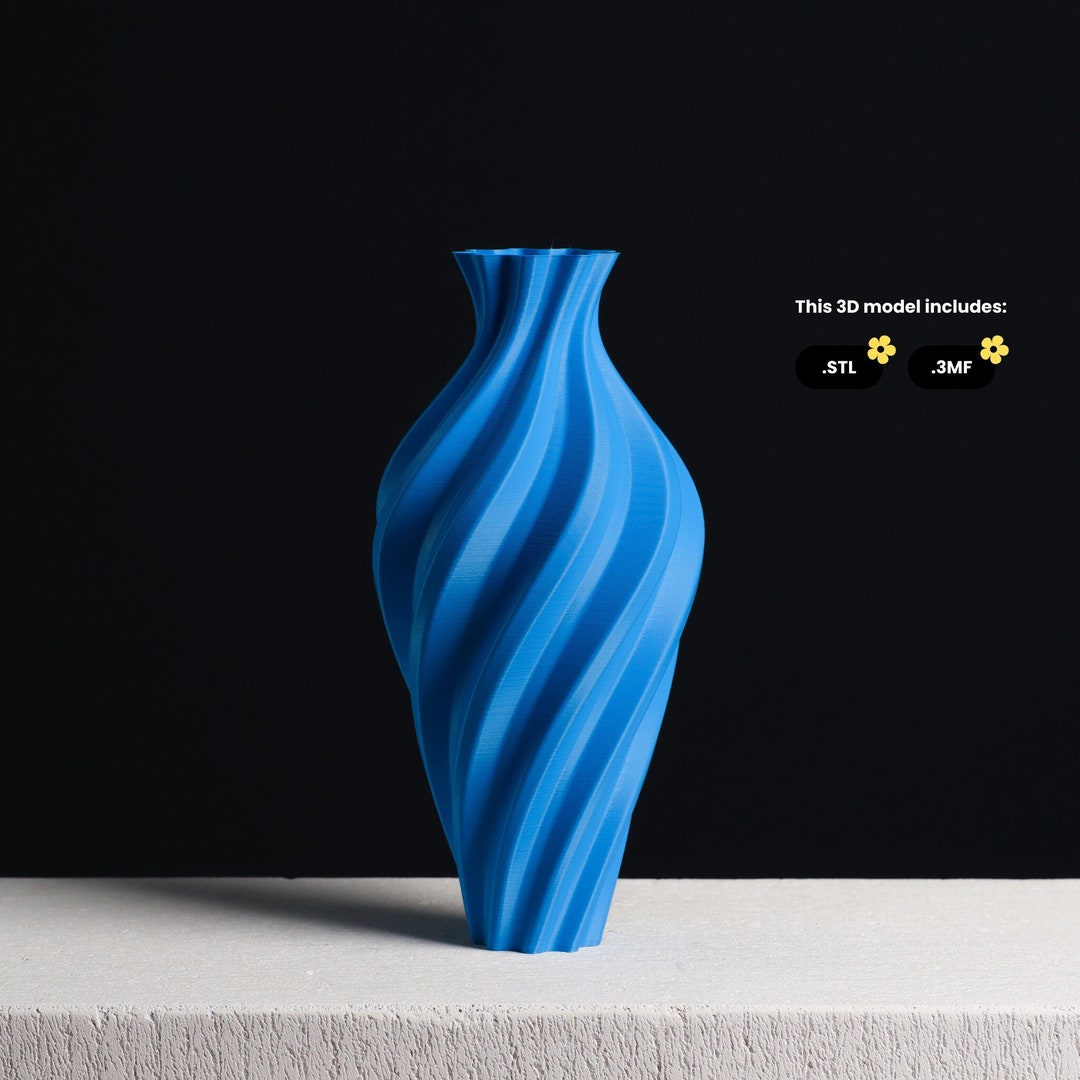 Spiral Bulb Vase STL File, 3D Print Model for Vase Mode 3D Printing - Etsy
