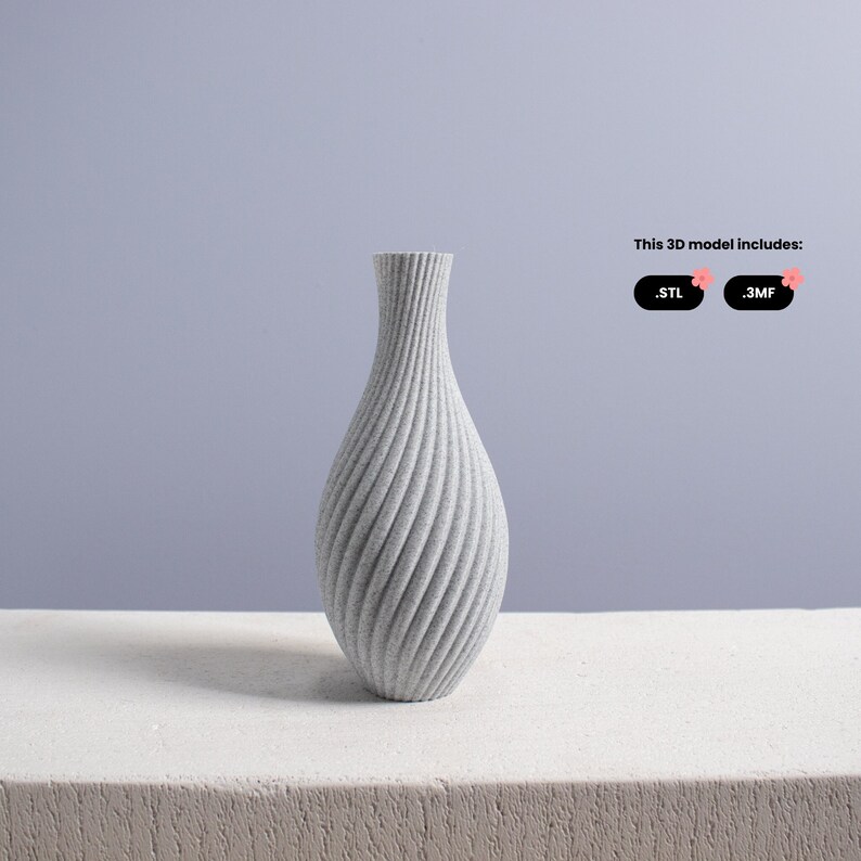 Swirl Vase STL File 3D Model for 3D Printing in Vase Mode - Etsy