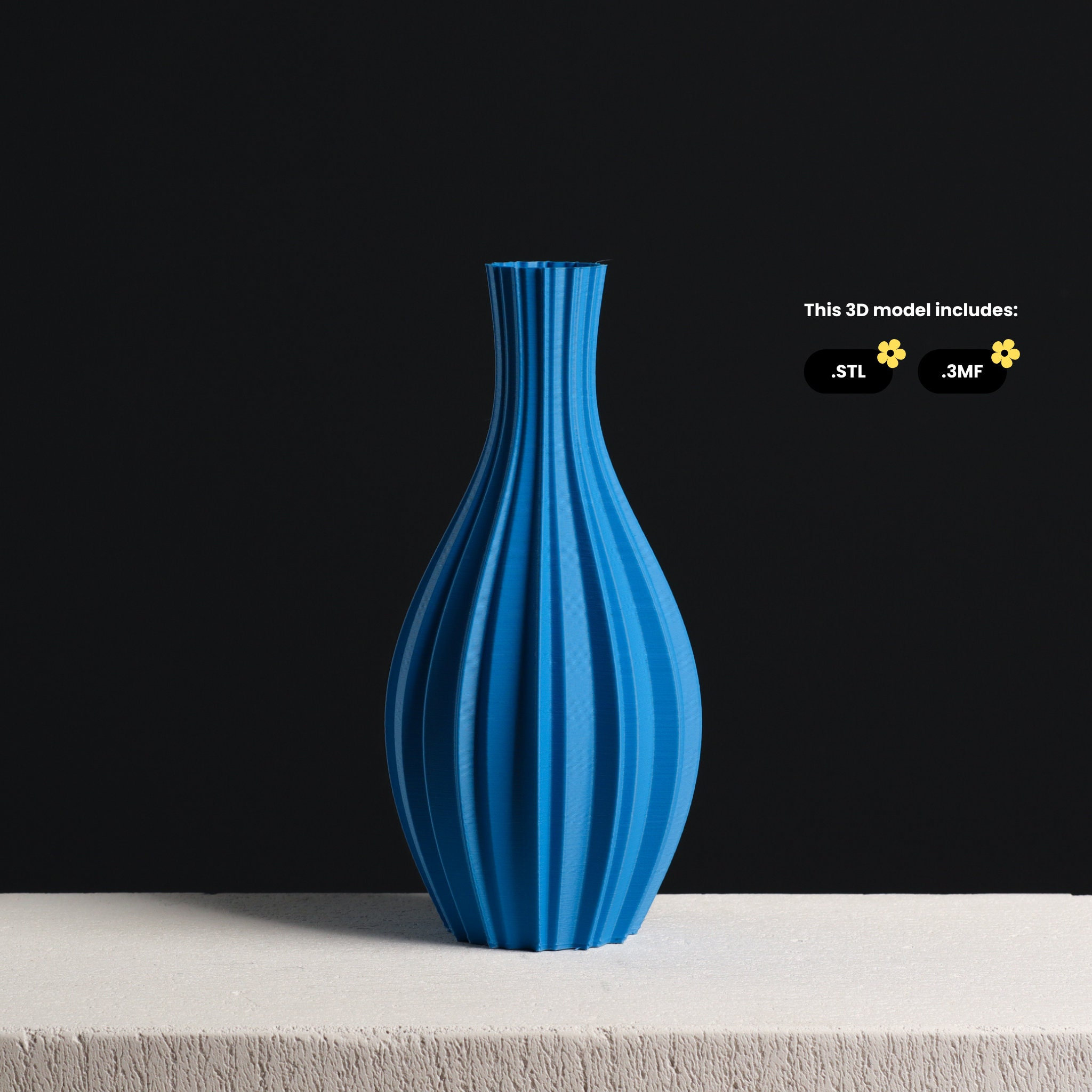 Sleek Curved Vase STL File, 3D Print Model for Vase Mode 3D Printing - Etsy