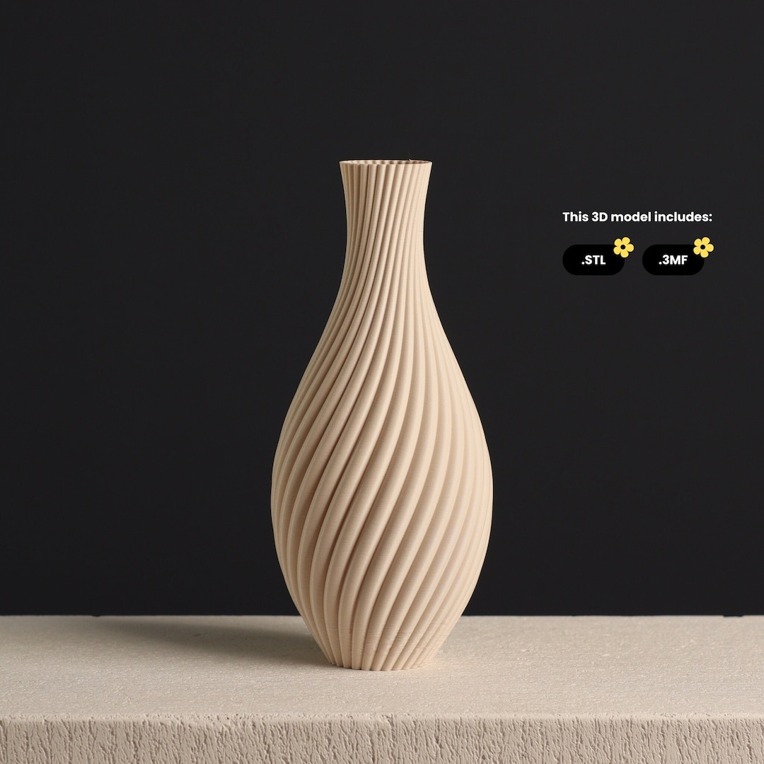 Swirl Vase STL File, 3D Model for 3D Printing in Vase Mode - Etsy