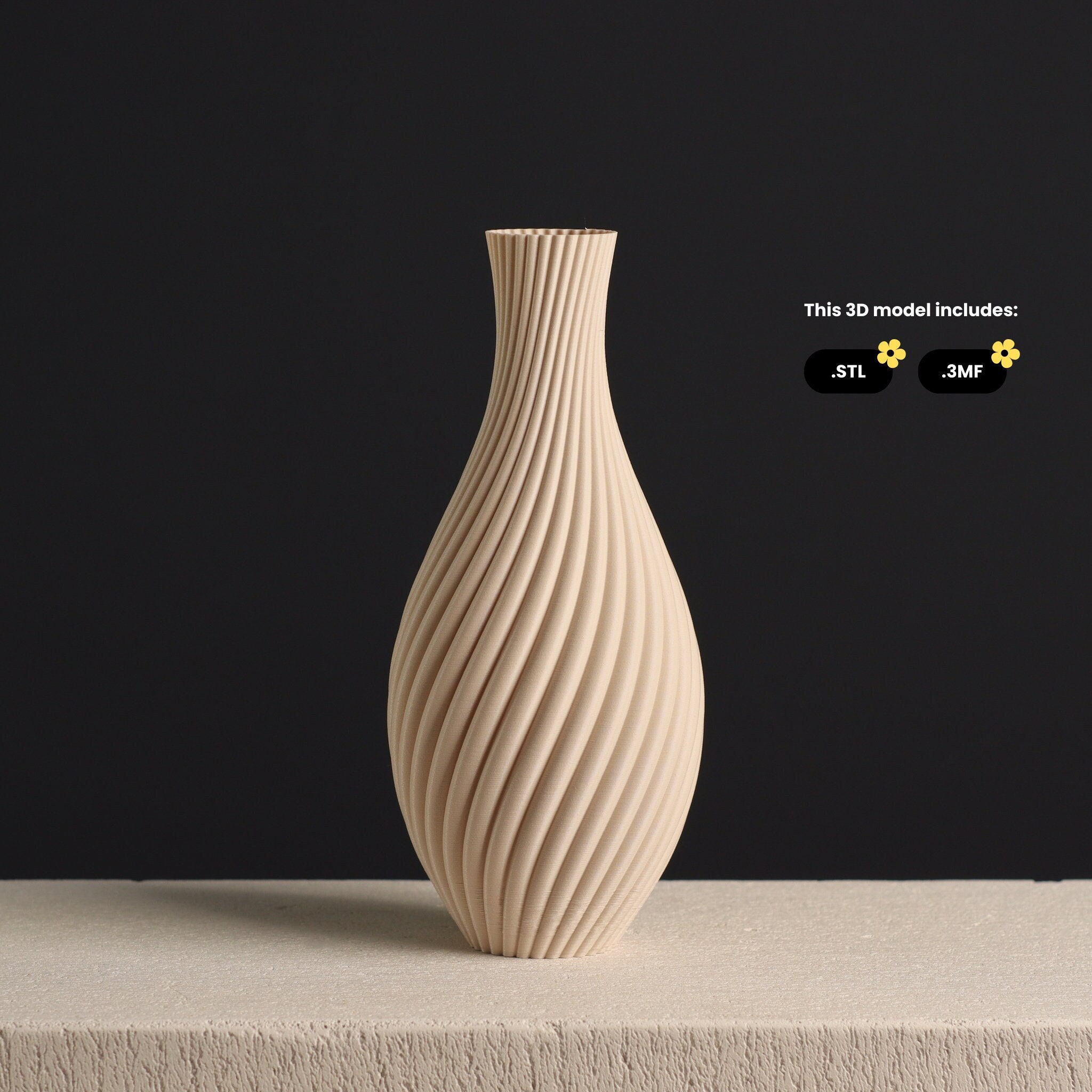 Swirl Vase STL File, 3D Model for 3D Printing in Vase Mode - Etsy