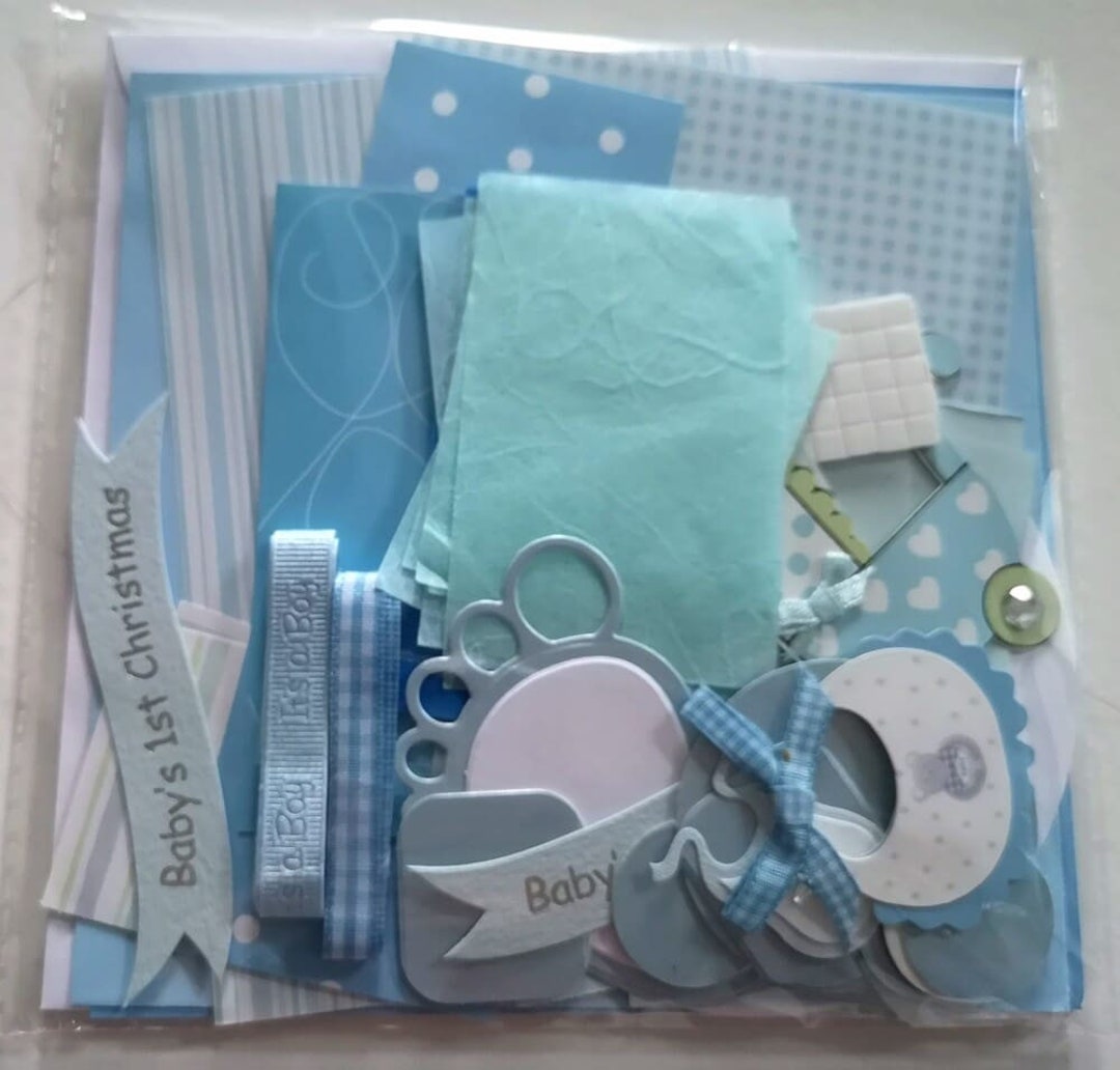 6 X 6 Blue Baby Boy Card Making Kit - Etsy
