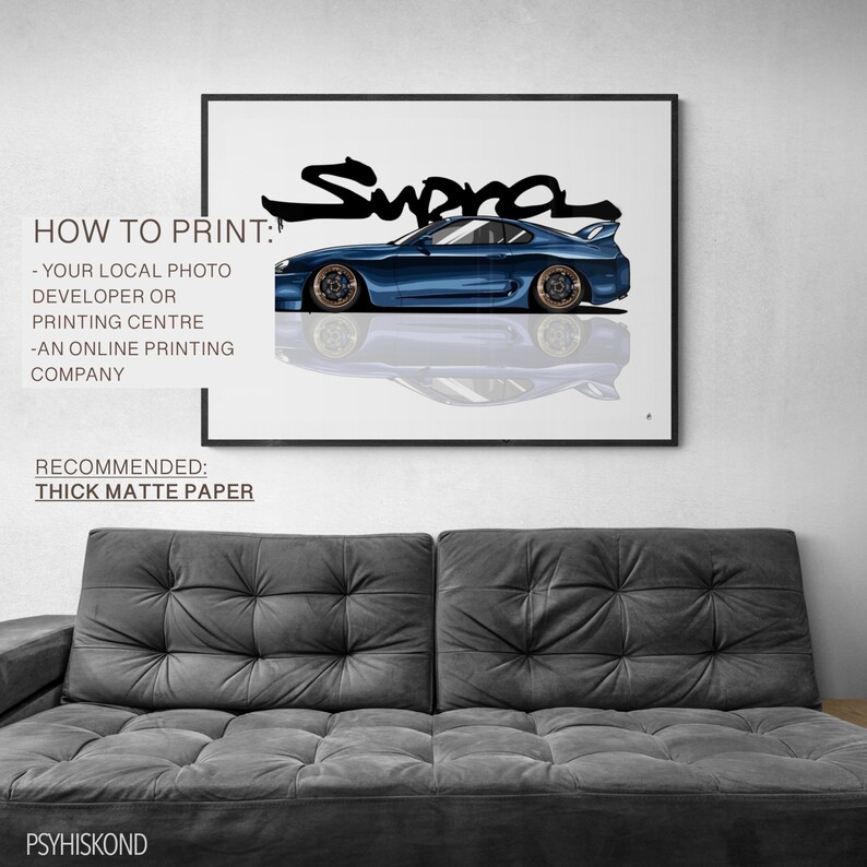 Blue Supra With Supra Sign Printable Digital Wall Art for Kids,boys ...