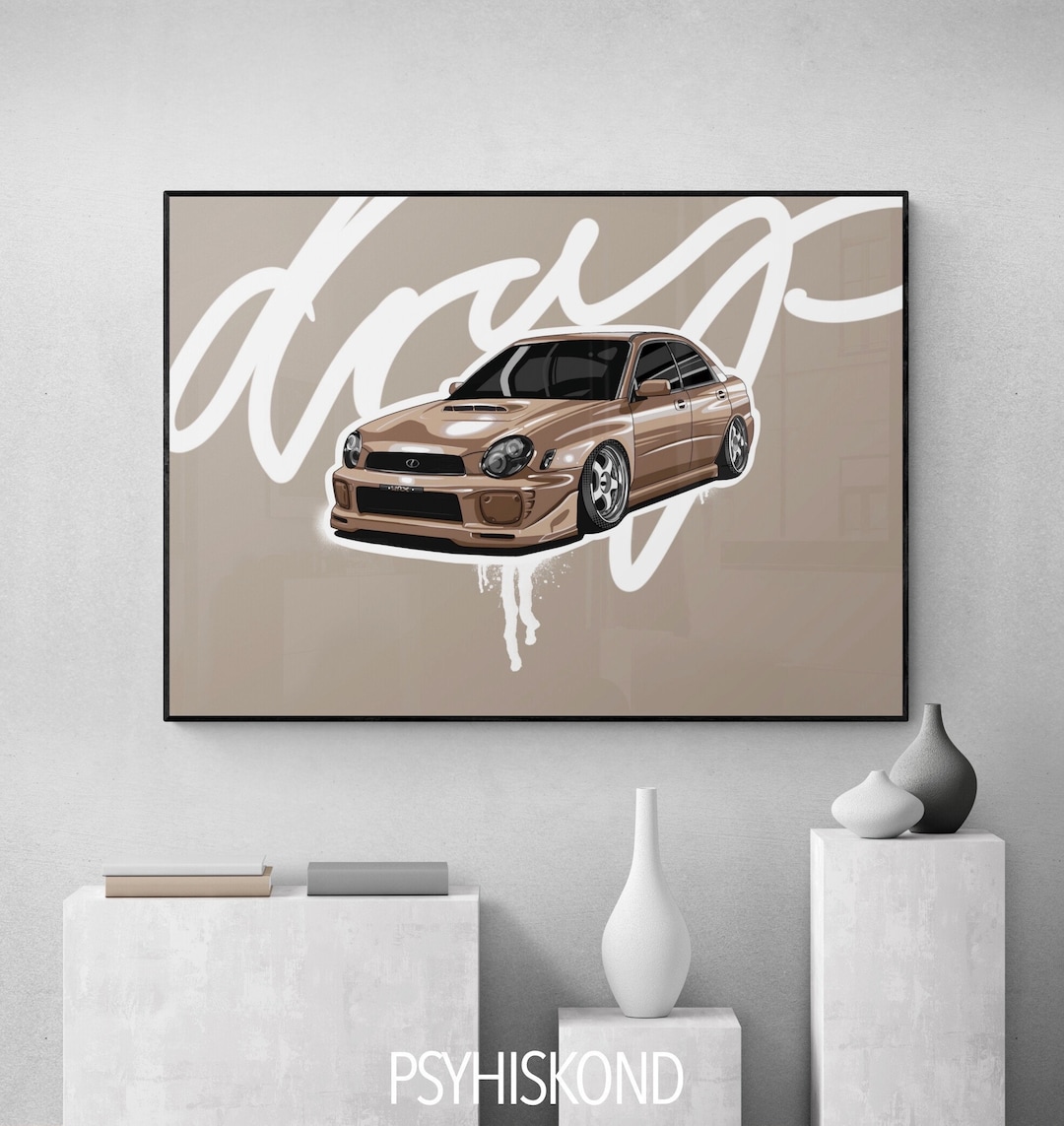 Subaru Bugeye Print Wall Art for Kids, Boys, Guys, Mens Room Decor ...