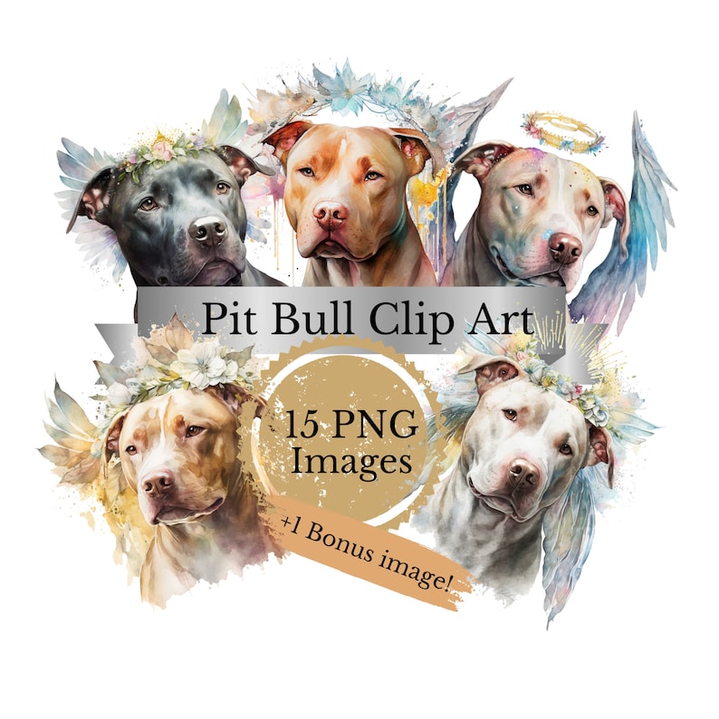 Angel Pitbull Digital Clipart Image Pit Bull Awareness Art Images PNG ...