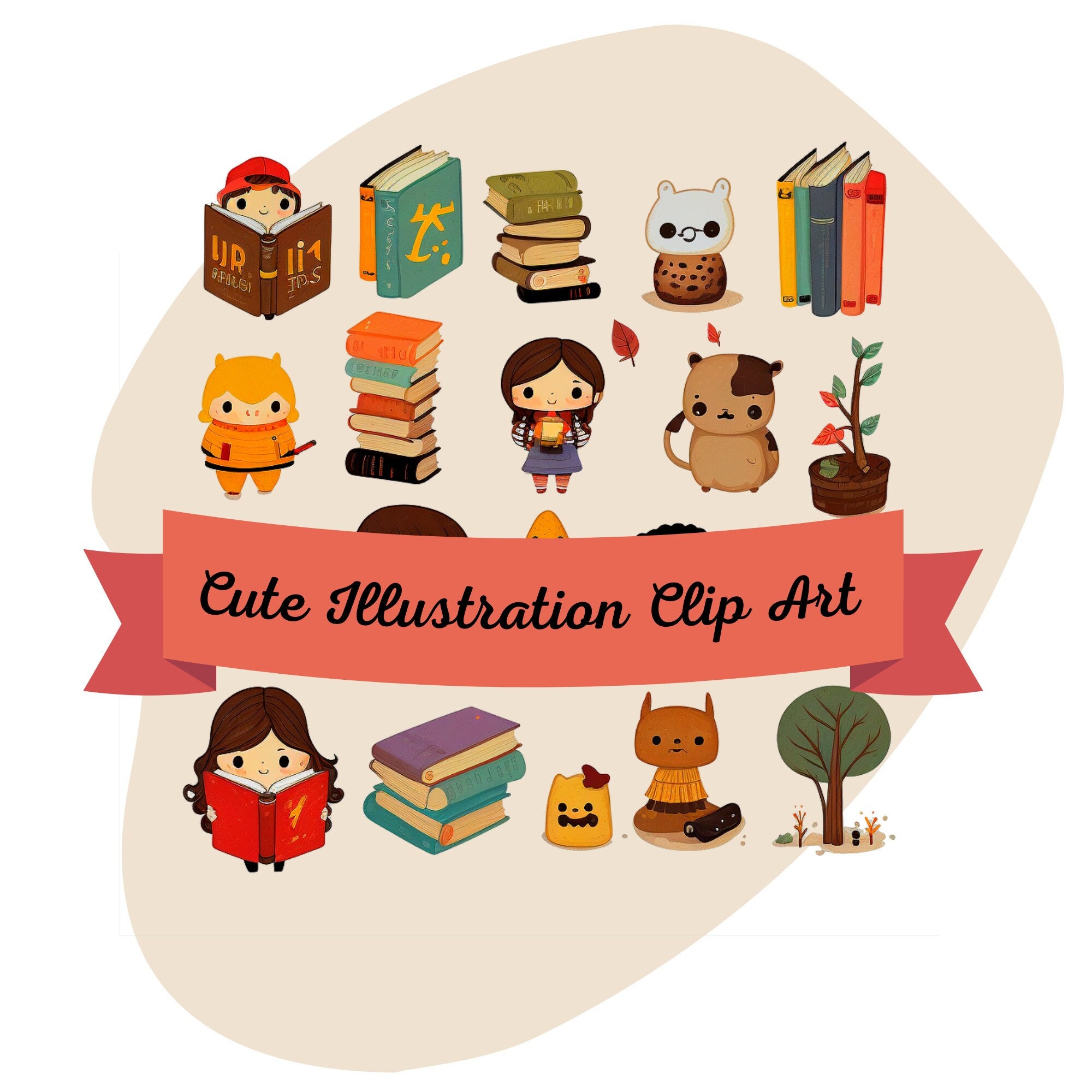 Cute Childrens Book Style Illustration Clip Art Printable PNG and PDF ...
