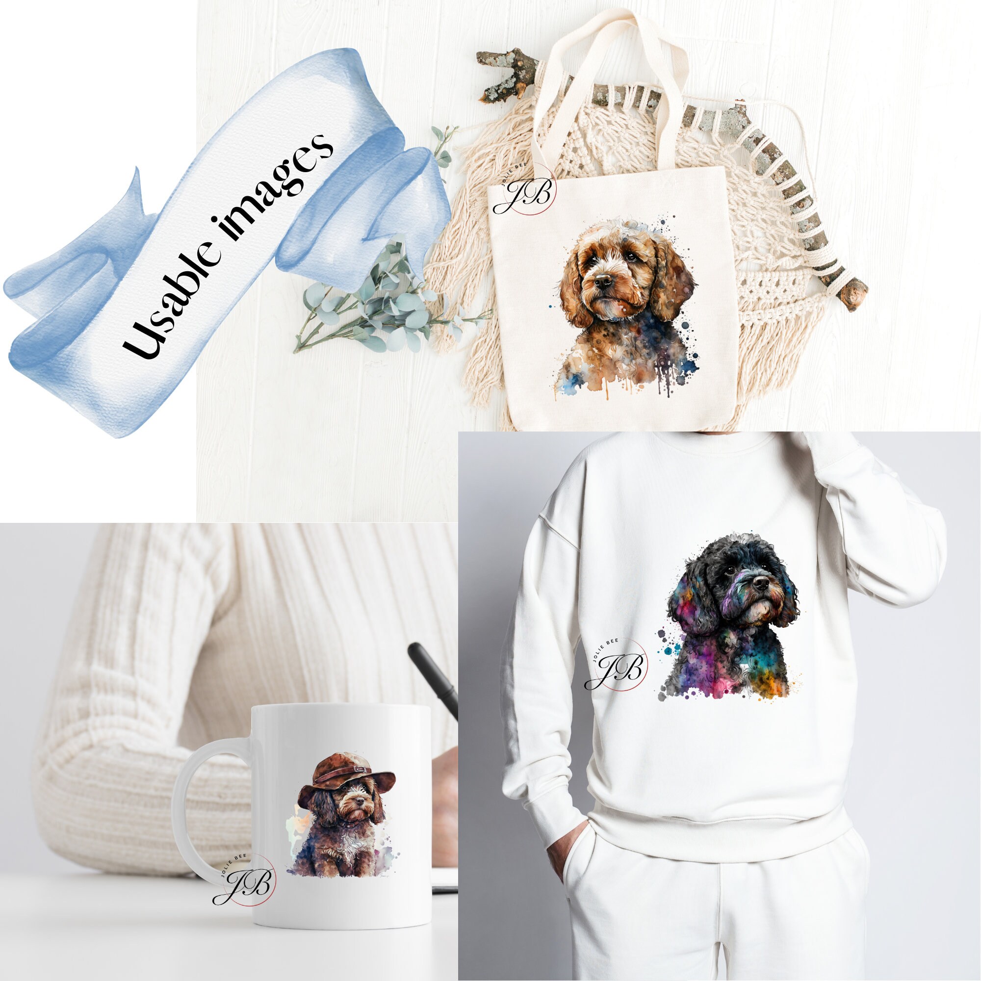 Cockapoo Clip Art Watercolor| Cute Dog Clipart | Dog PNG | Cute Dog ...