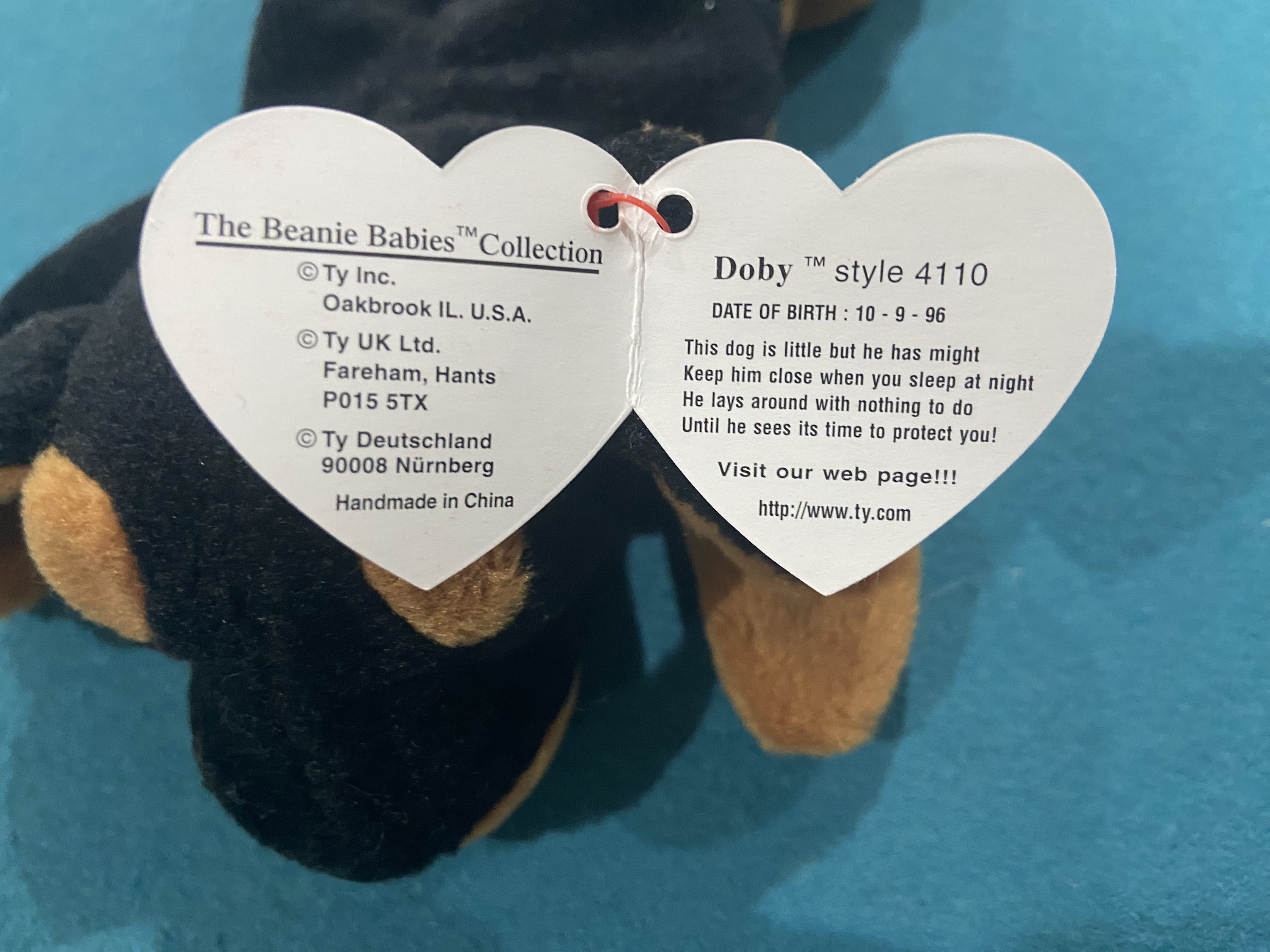 DOBY Beanie Baby W/ Teanie DOBY - Etsy