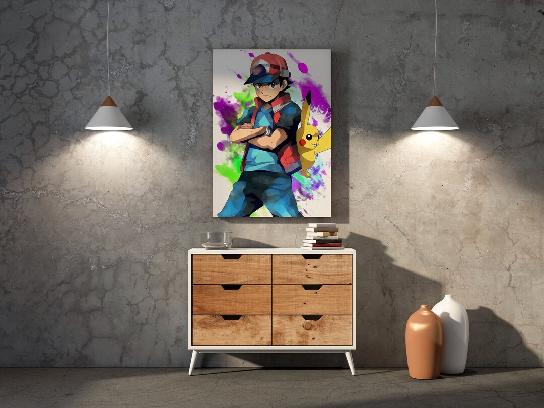 Ash Ketchum Digital Art Pokemon Trainer Classic Poster - Etsy