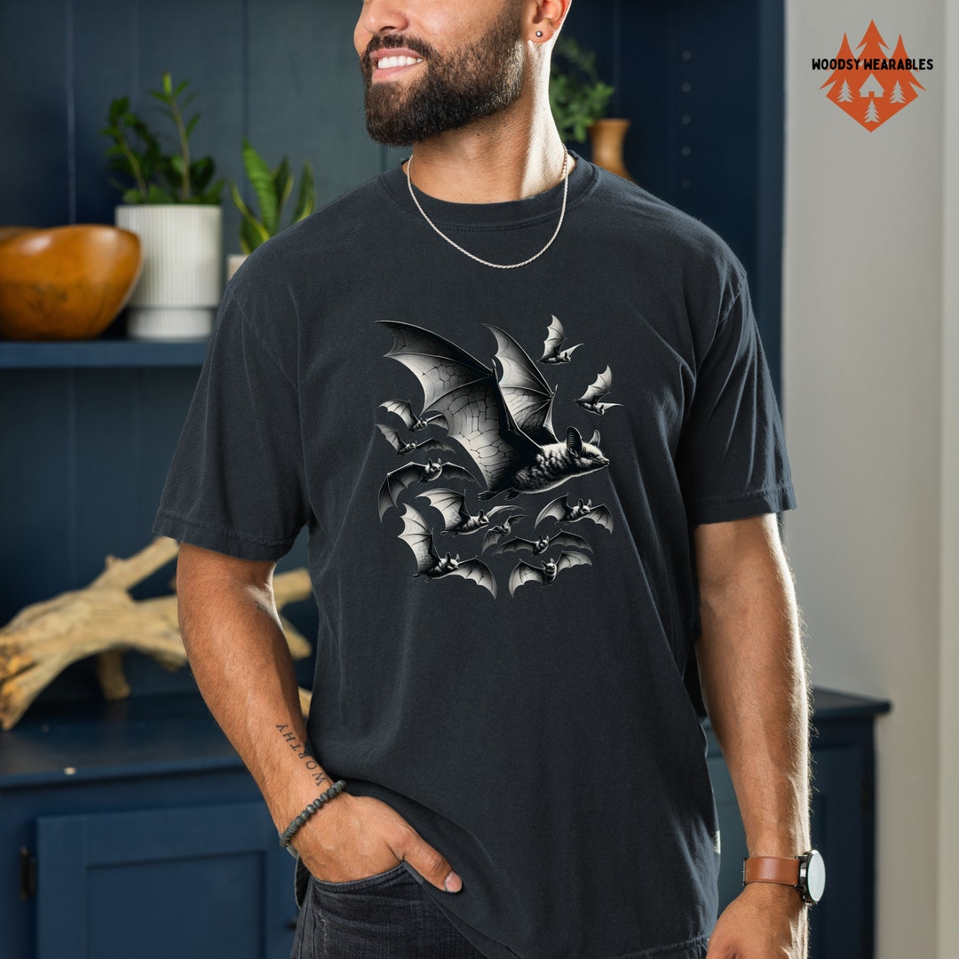 Bats in Flight Tee, Dark Cottage Core Clothing, Dark Academia Tee ...