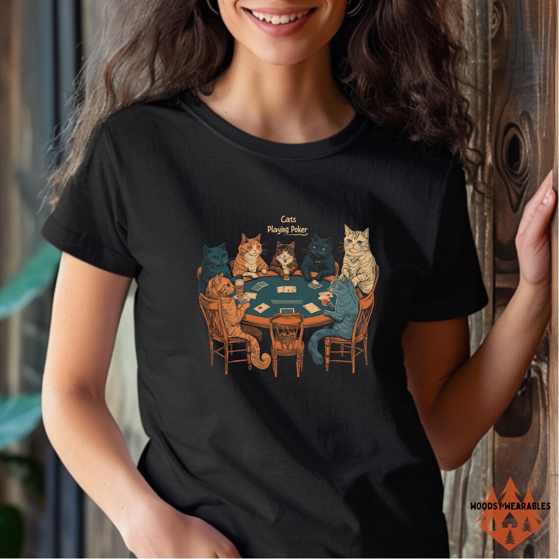 Cats Playing Poker T-shirt, Funny Cat Lover's Tee, Retro Style Cats ...