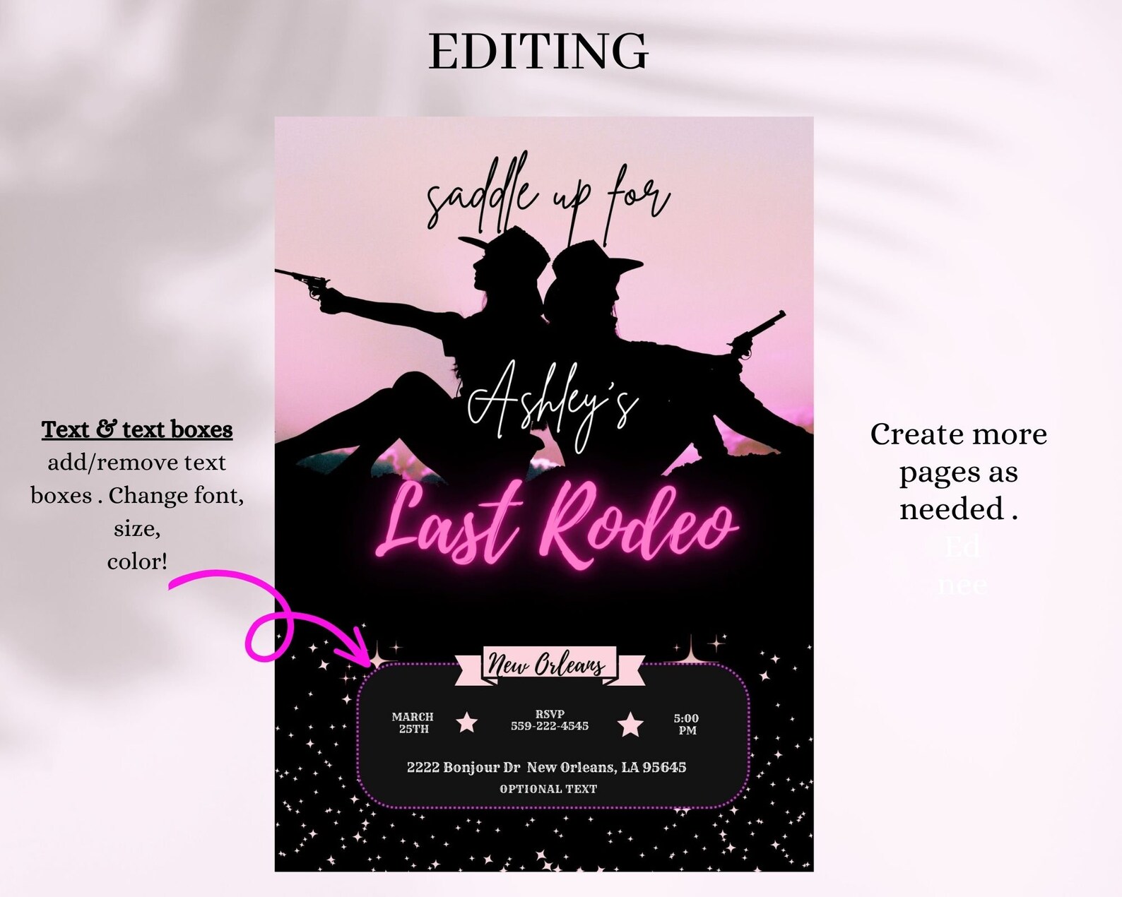 Last Rodeo Bachelorette Invitation Template Last Rodeo - Etsy