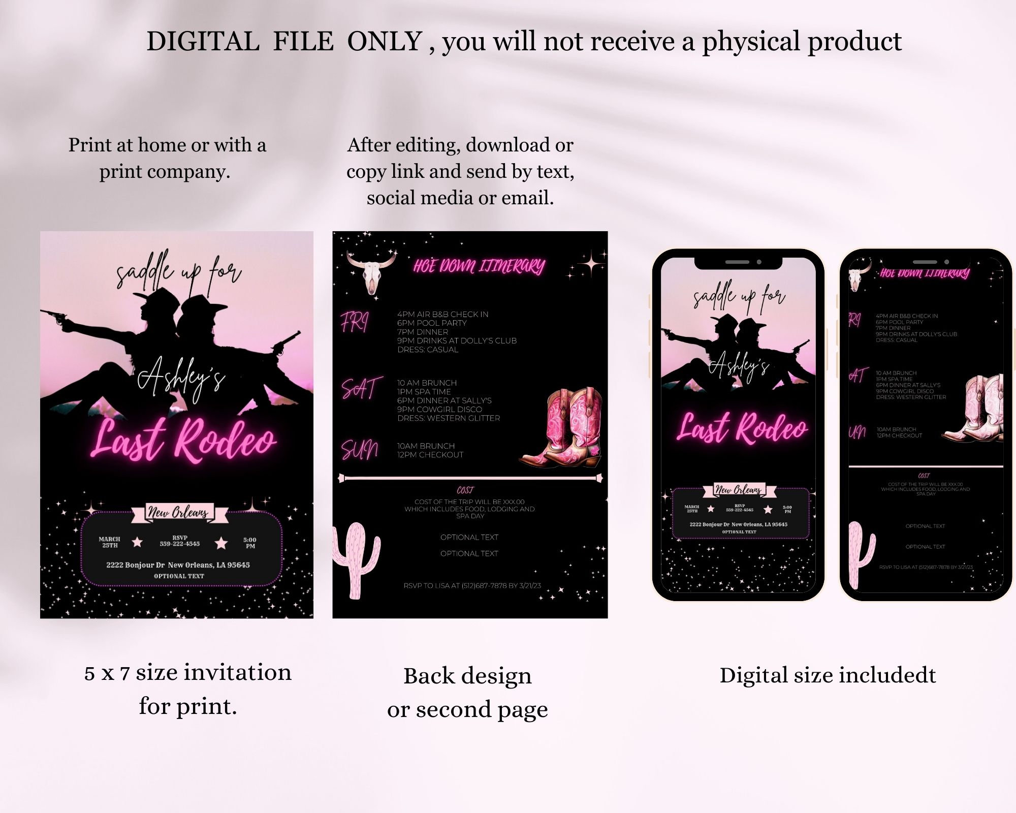 Last Rodeo Bachelorette Invitation Template Last Rodeo - Etsy