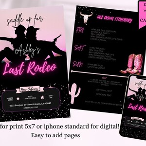 Last Rodeo Bachelorette Invitation Template Last Rodeo - Etsy
