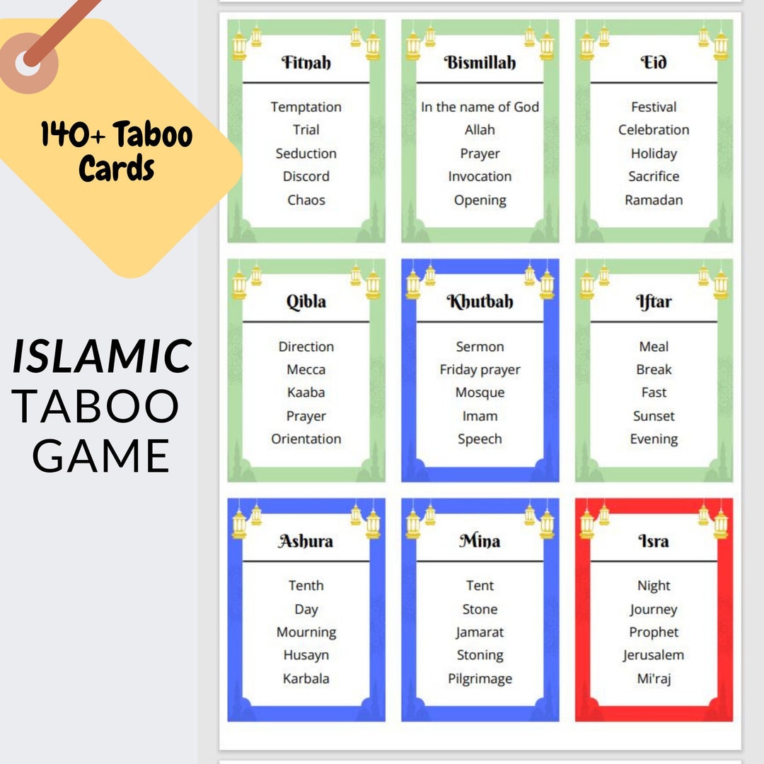 Islamic Taboo Game Ramadan Activities Islamic - Etsy