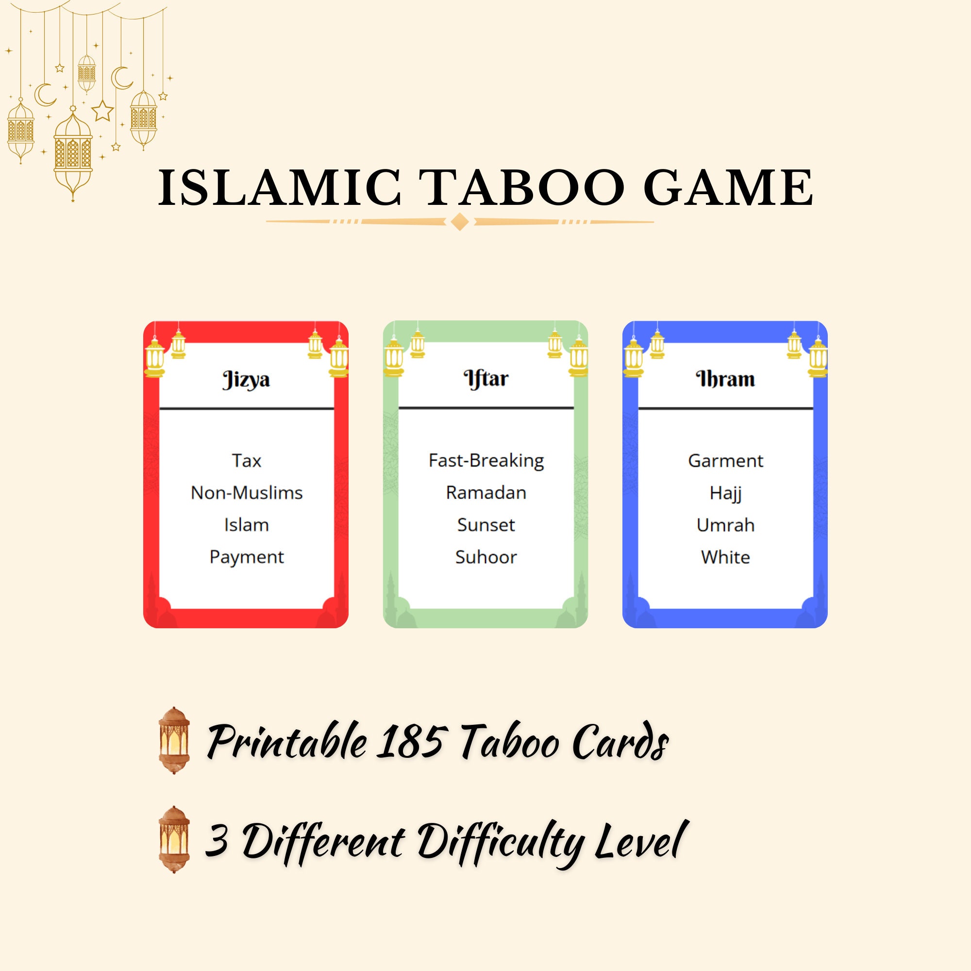 Islamic Taboo Game | Ramadan Activities | Islamic Entertainment | Muslim Culture - Etsy