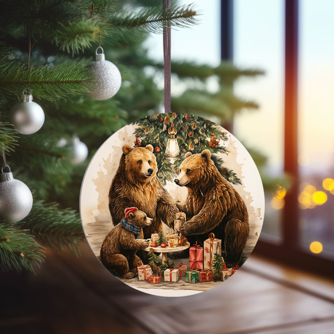Ceramic Ornament Three Bears Christmas - A Festive Holiday Decoration ...