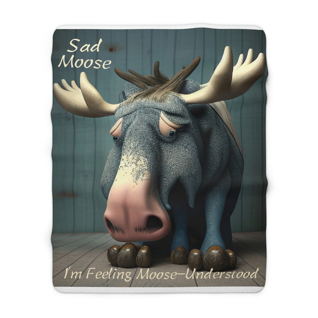 Sad Moose Sherpa Fleece Blanket - Etsy