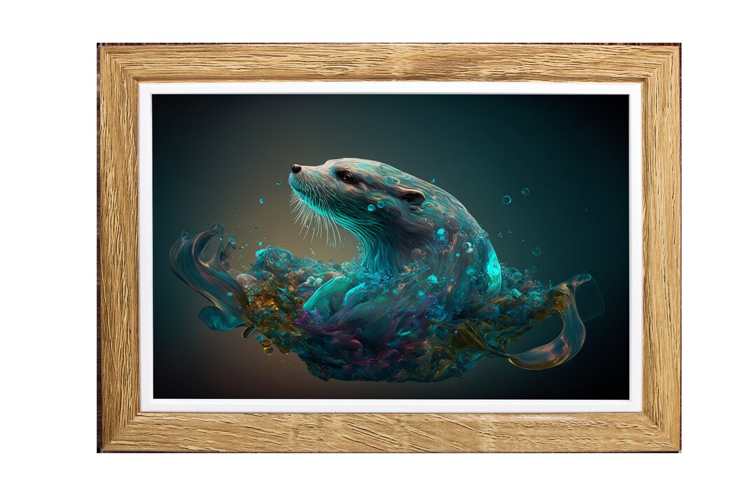 Otterly Playful, Crystal Otter 2, Playful Sea Otter, Digital Wall Art ...