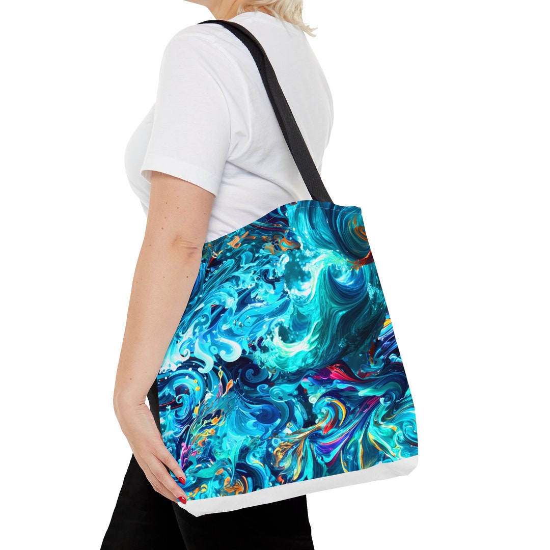 Ocean Swirl Tote Bag Purse AI Art Shopping Bag Gift for Woman Wife ...