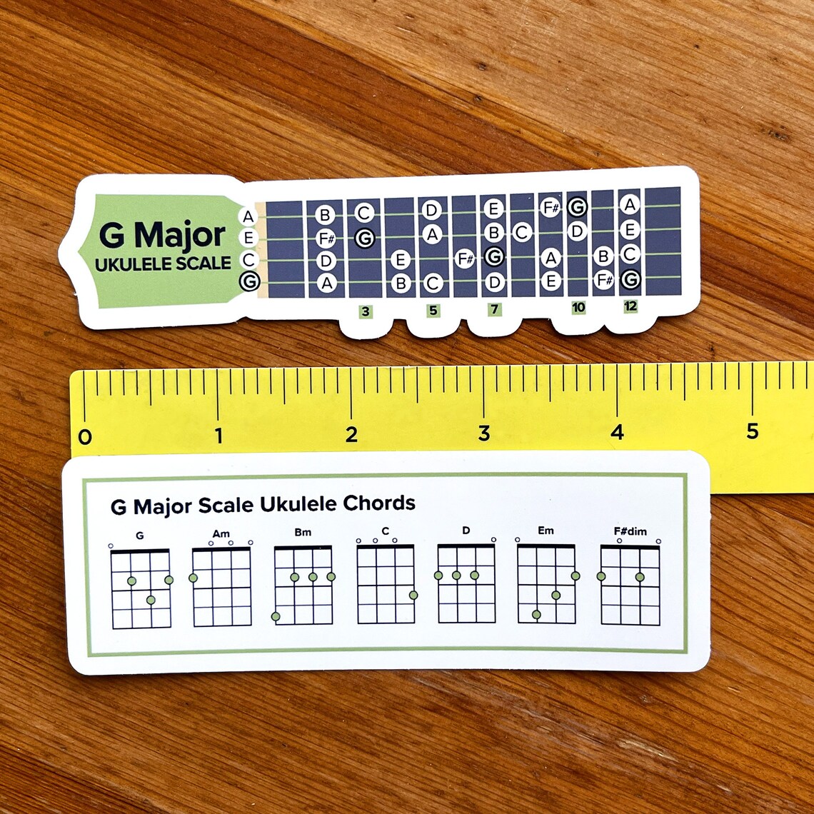 G Major Scale and Chords Sticker Set for the Ukulele - Glossy 2 Sticker ...