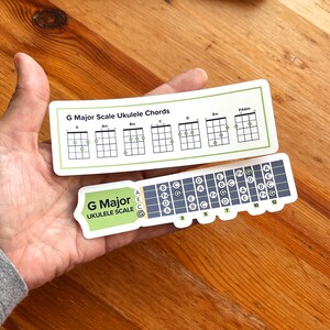 G Major Scale and Chords Sticker Set for the Ukulele - Glossy 2 Sticker ...