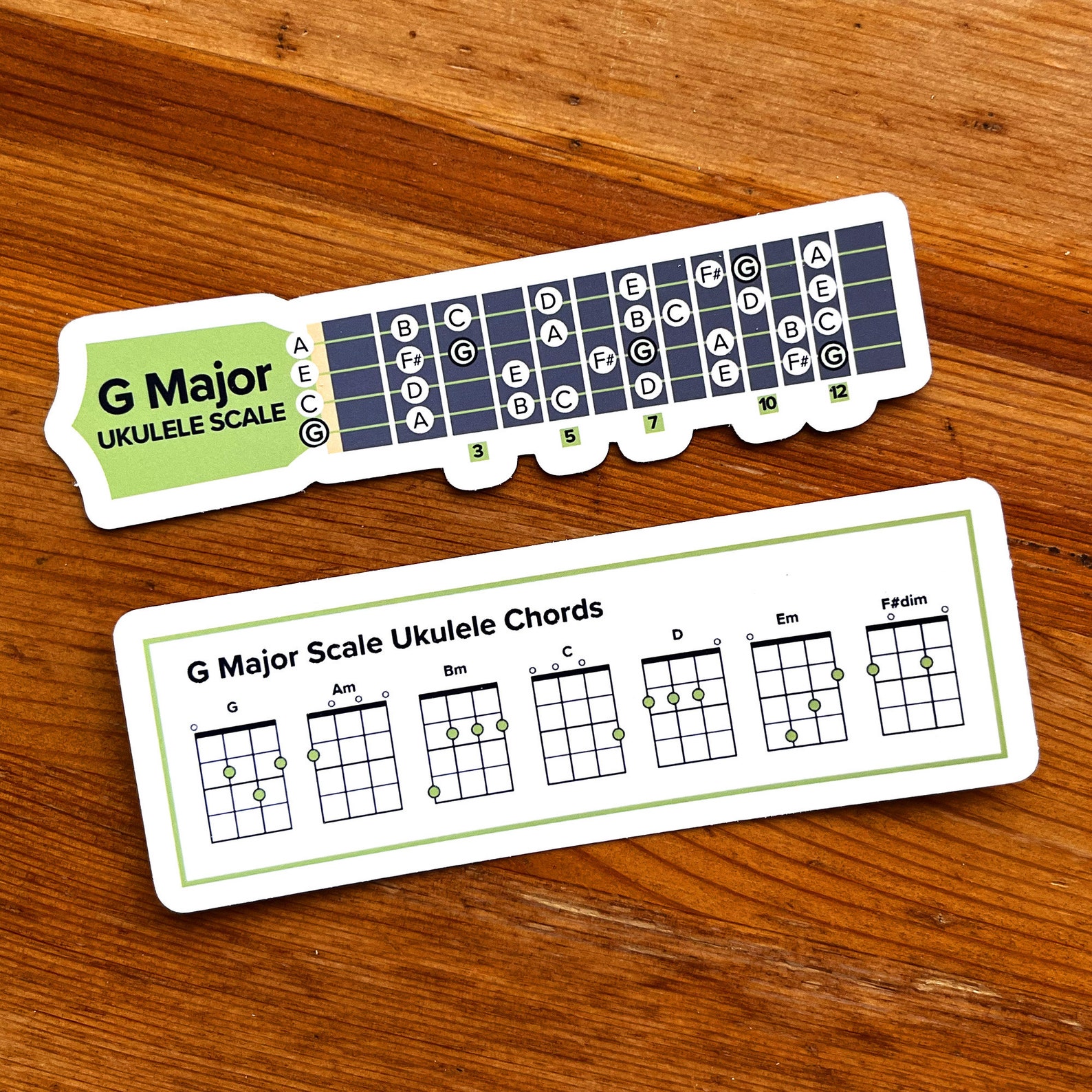G Major Scale and Chords Sticker Set for the Ukulele - Glossy 2 Sticker ...