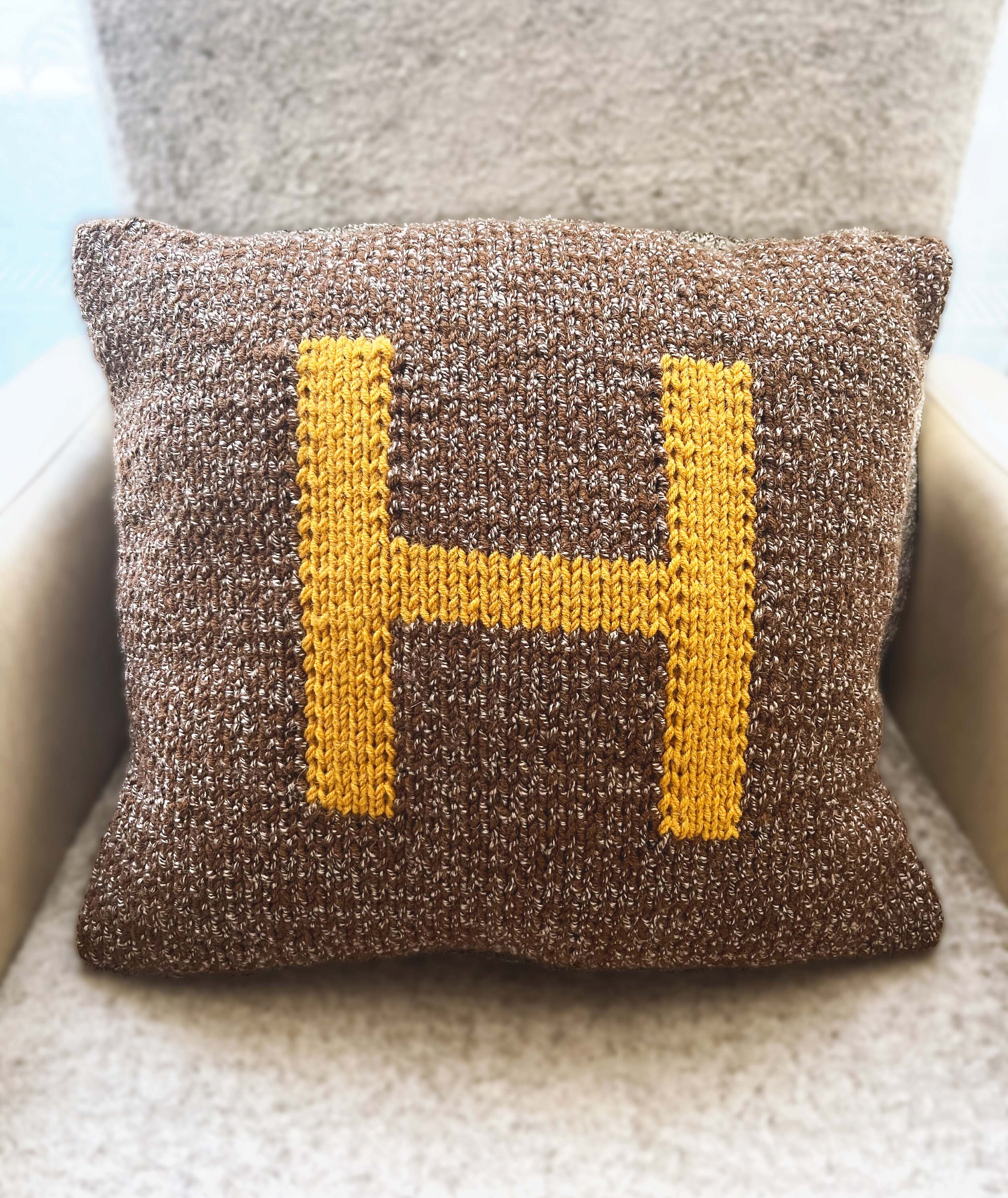 Monogram Weasley Pillow Cover Letter Magic Gift Handmade Custom Wool ...