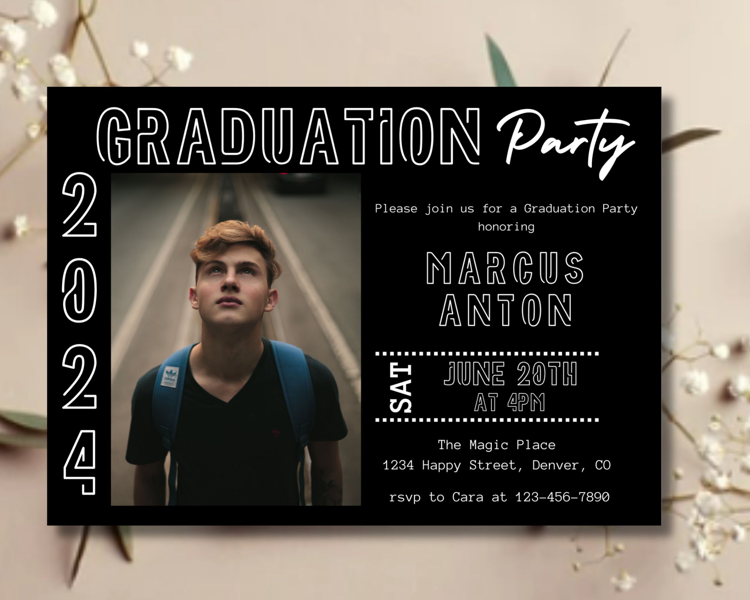 Graduation Invitation 2024 Editable Template, Modern Graduation Party ...