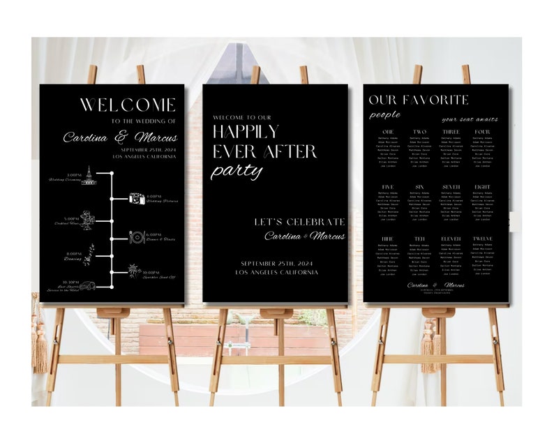 Wedding Sign Bundle Welcome Sign, Seating Chart, Reception Welcome Sign ...